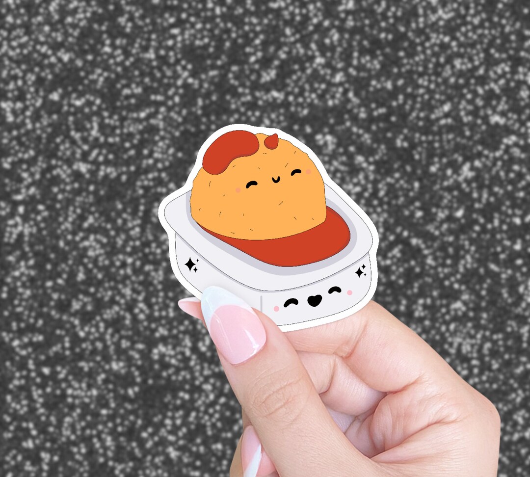 Kawaii Chicken Nugget Sticker / Chicky Nuggies in Dippy Sauce - Etsy