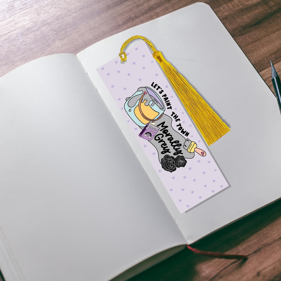 Morally Grey Bookmark / Handmade Bookmark With Tassel - Etsy