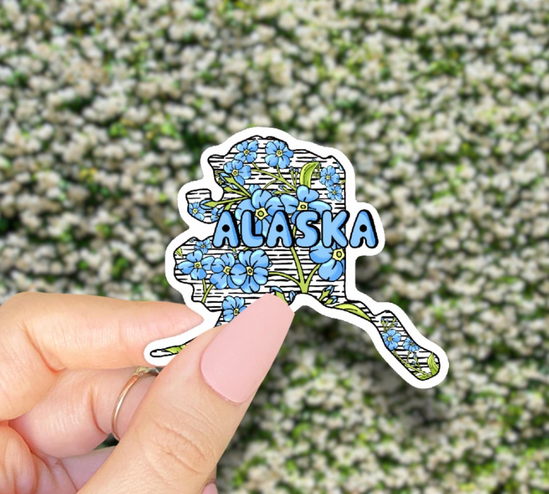 Alaska State Flower Sticker / Forget Me Not Floral Sticker - Etsy