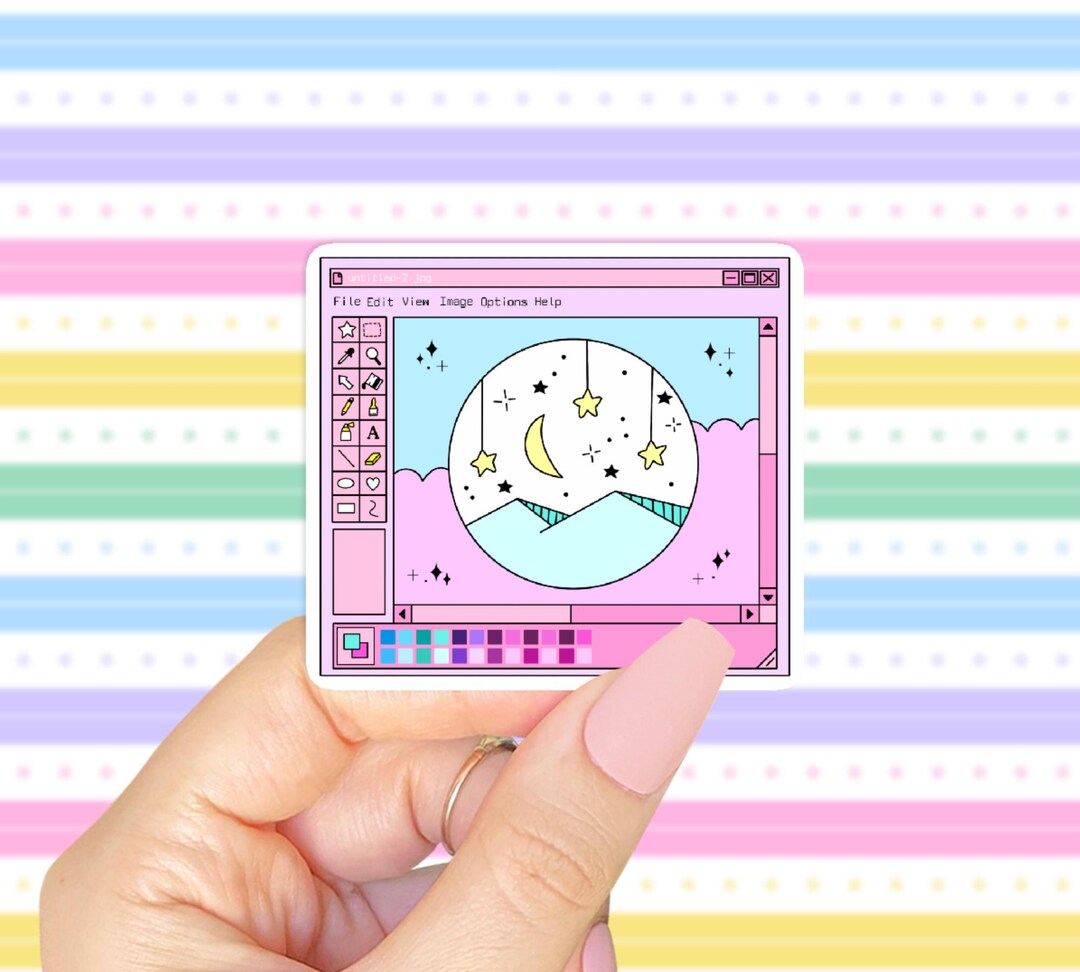 Ms Paint Window Sticker / Pastel Aesthetic Sticker - Etsy
