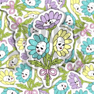 Weird Flower Face Sticker - Etsy