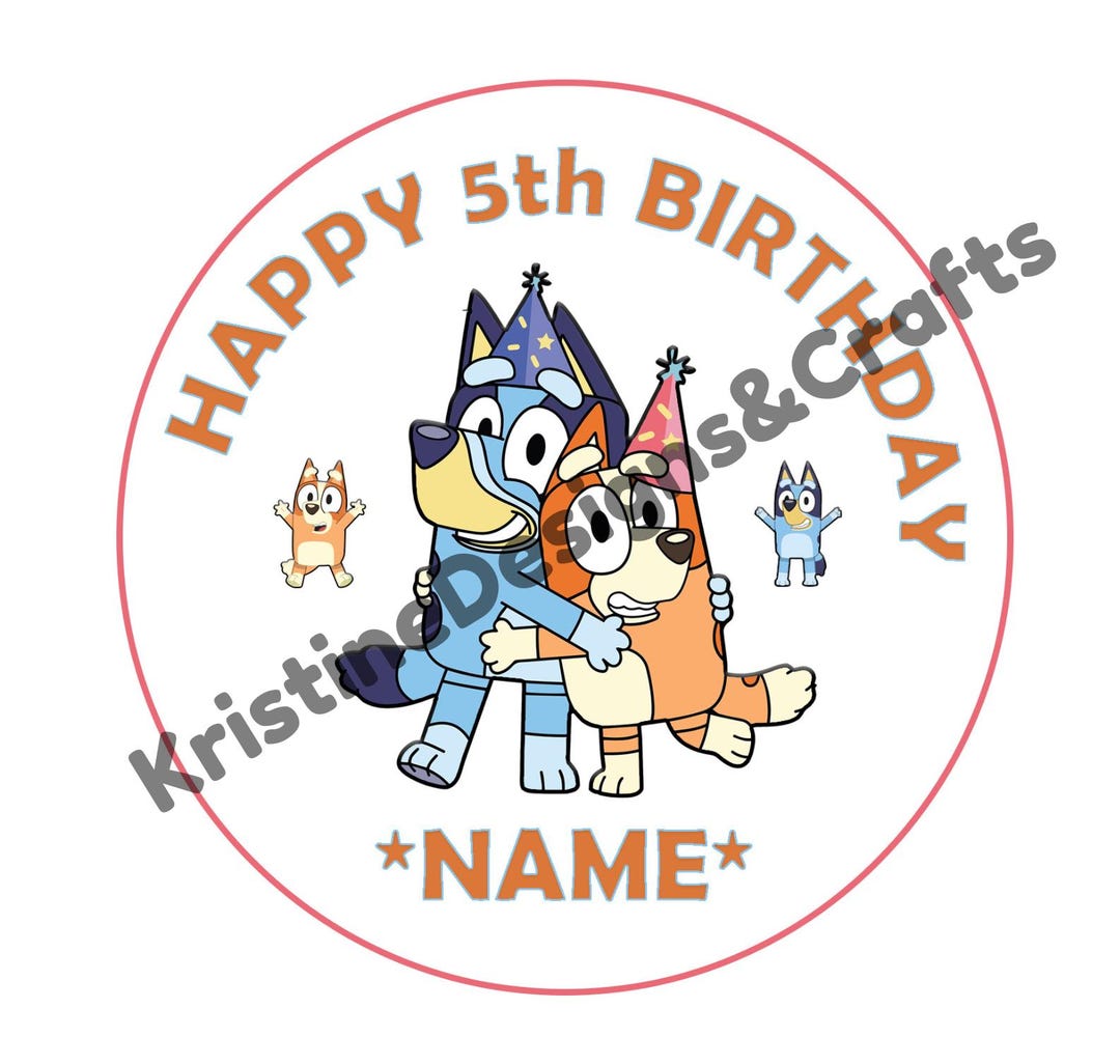 BLUEY Cake Topper for Round Cake - Etsy