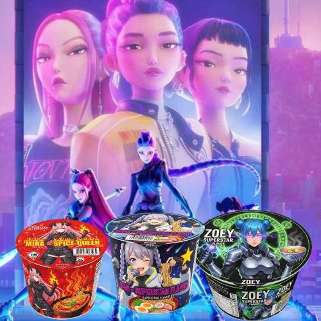 K-Pop Demon Hunters Noodle Label Set, druckbare Ramen Cup & Box ...