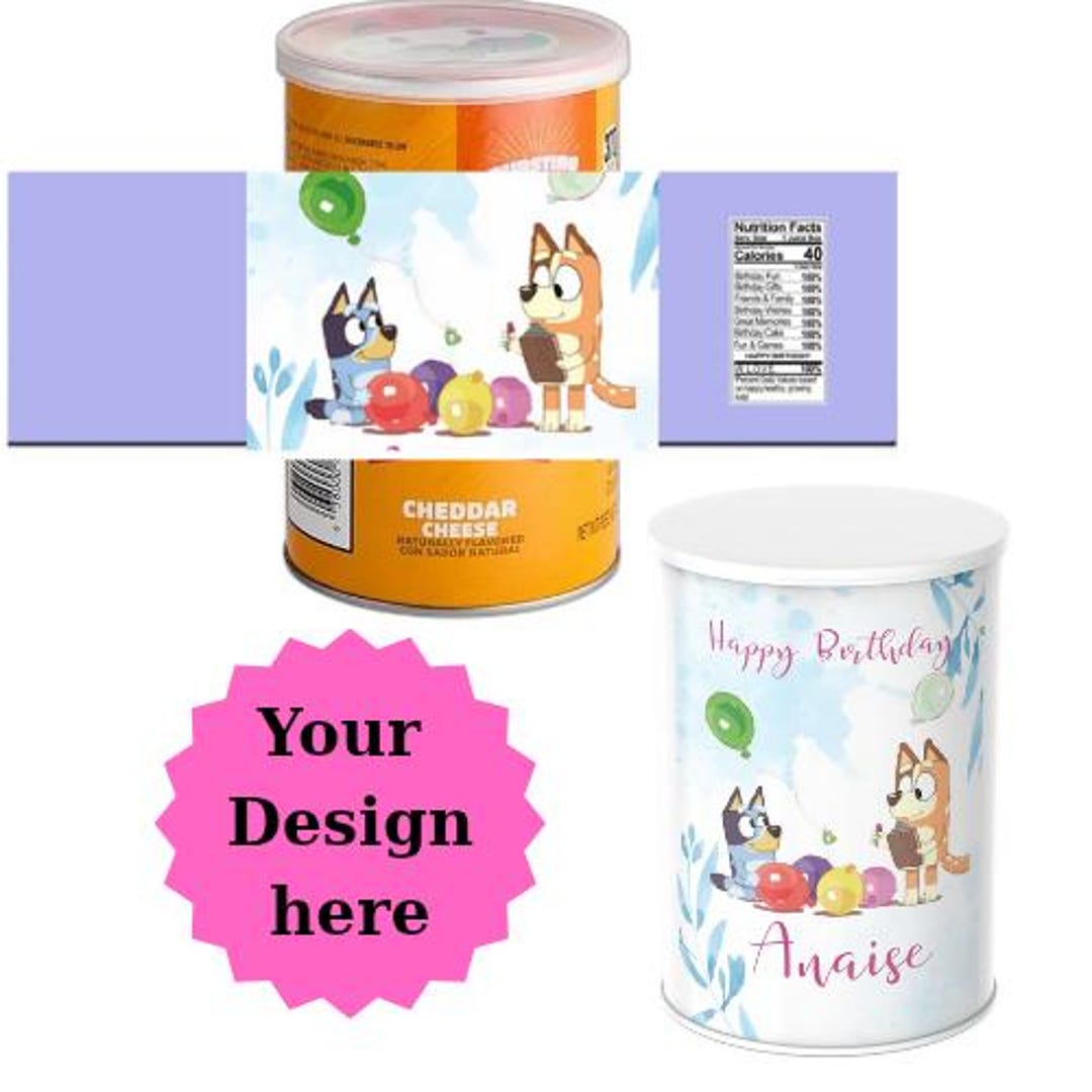 Printable Bluey Favor Label,personalized Chips Can Sticker for Kids ...