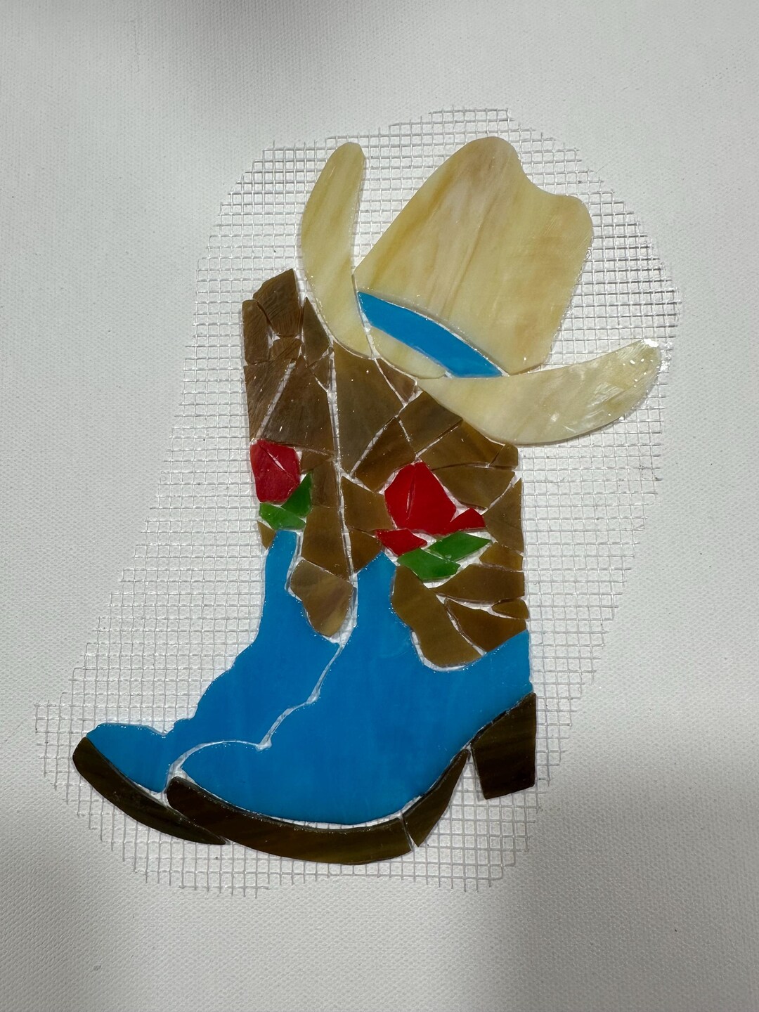 Stained Glass Precut Kit Mosaic Cowboy Boots FREE SHIPPING - Etsy