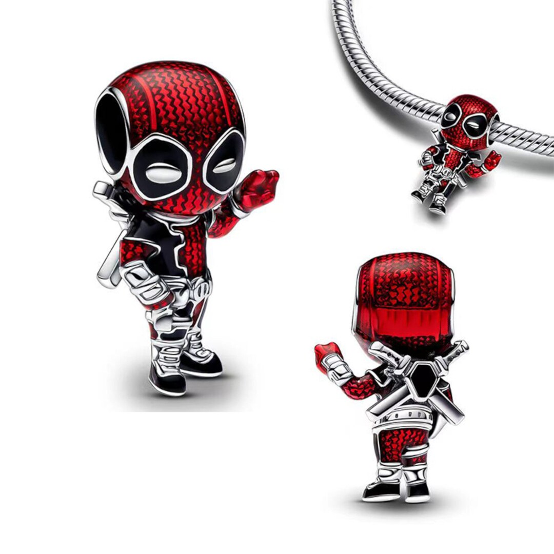 New 925 Sterling Silver Deadpool Charm, Bracelet Beads, Necklace for ...