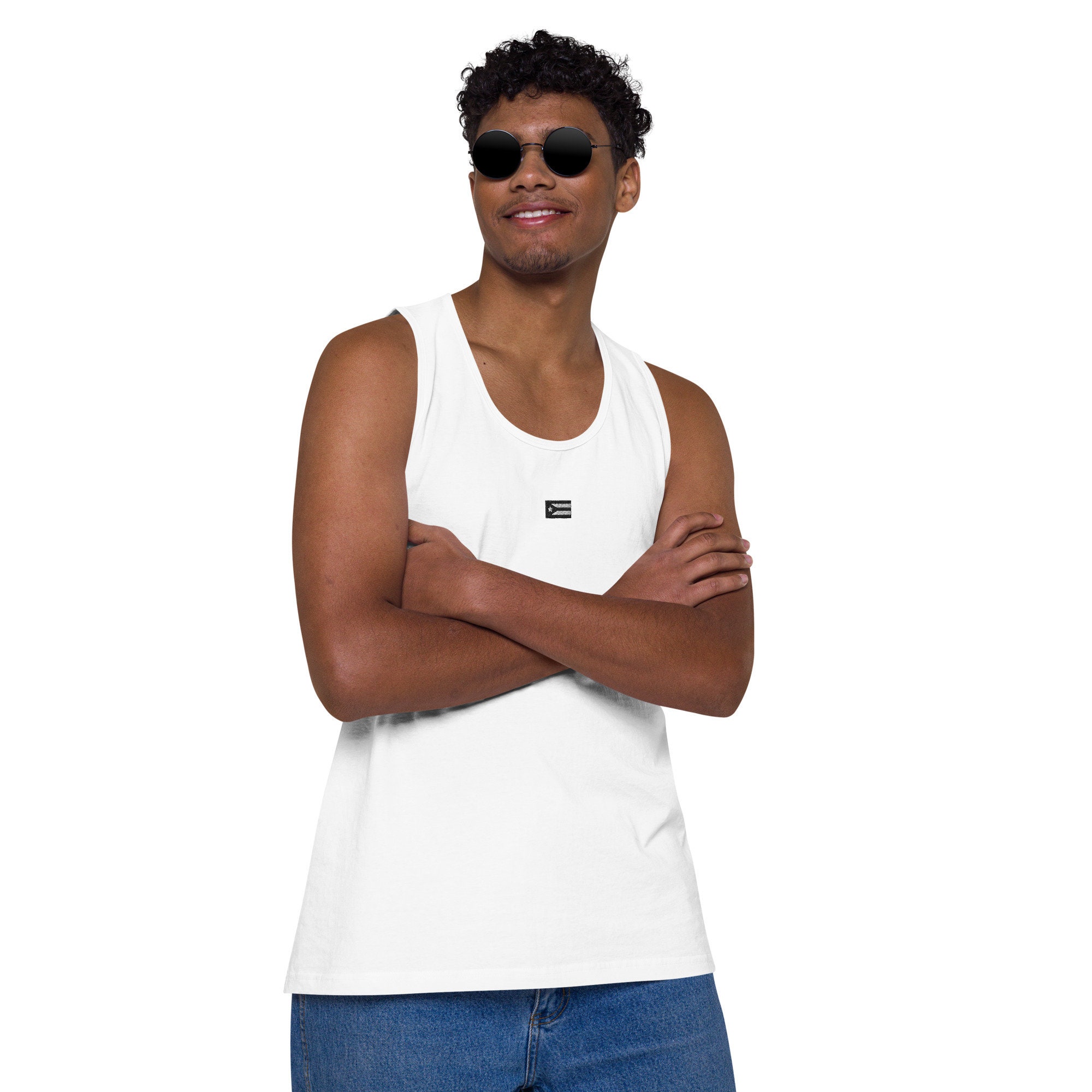 Puerto Rican Flag Embroidered Tank Top - Etsy