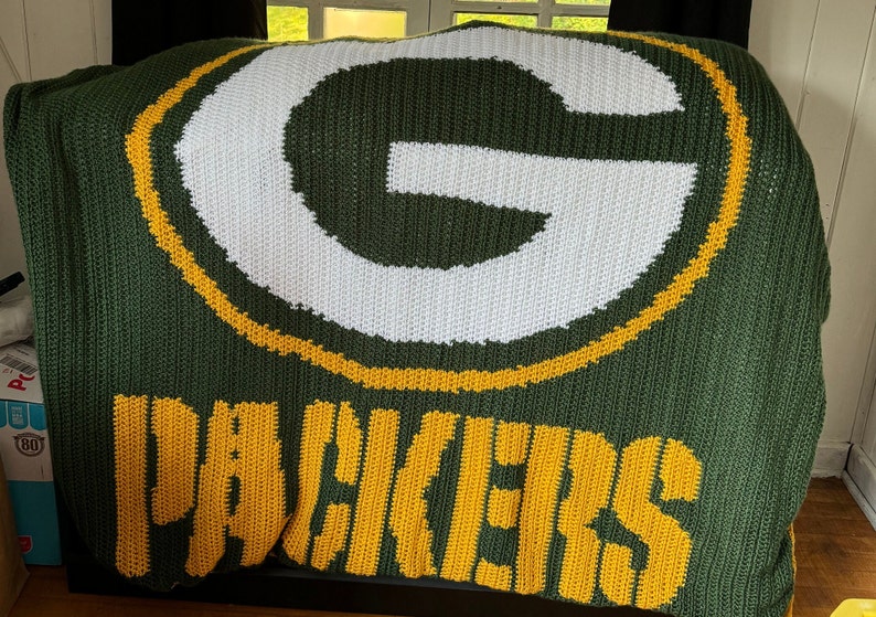 Football Team Blanket Crochet Pattern - Green Bay Inspired - Etsy