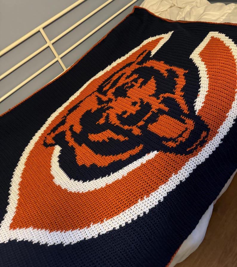 Football Team Blanket Crochet Pattern - Chicago Inspired - Etsy