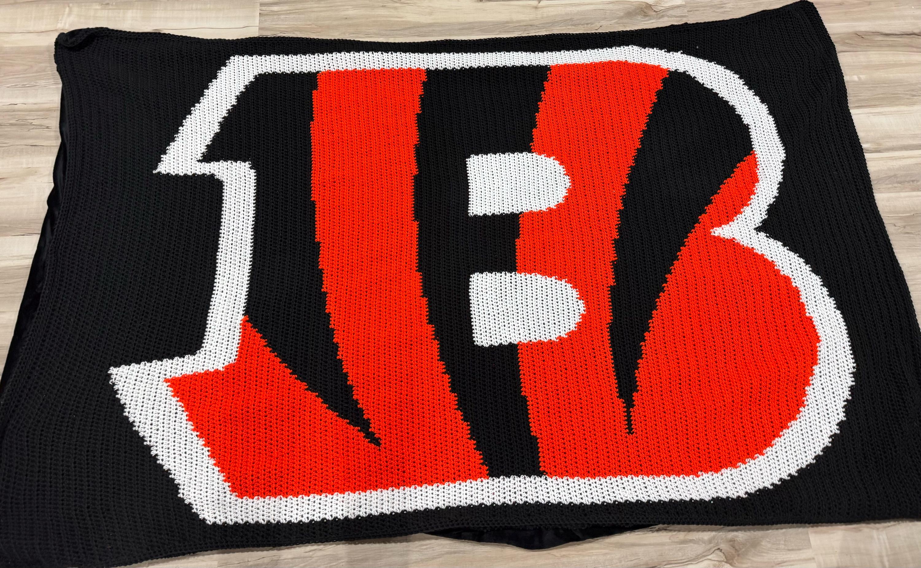 Football Team Blanket Crochet Pattern - Cincinnati Inspired - Etsy