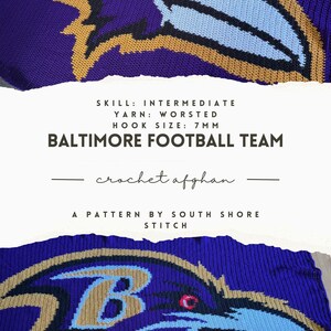 Football Team Blanket Crochet Pattern - Baltimore Inspired - Etsy