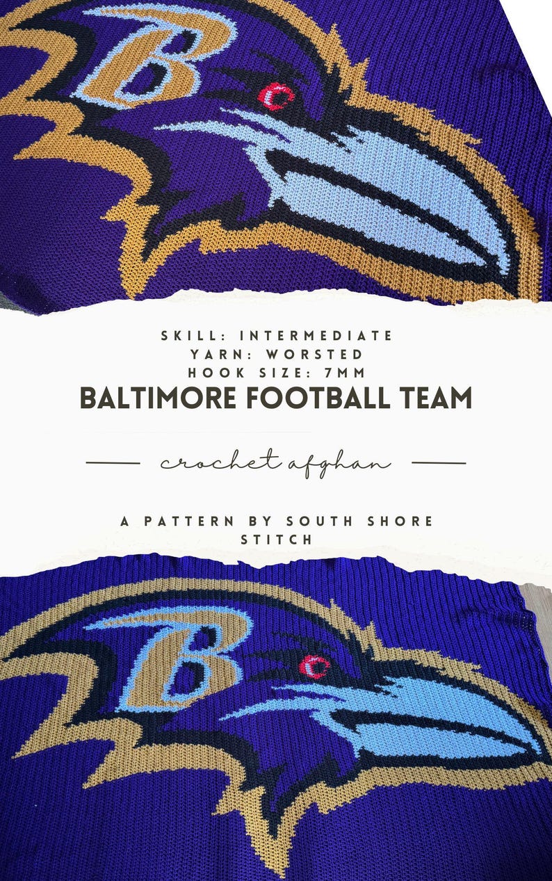 Football Team Blanket Crochet Pattern - Baltimore Inspired - Etsy