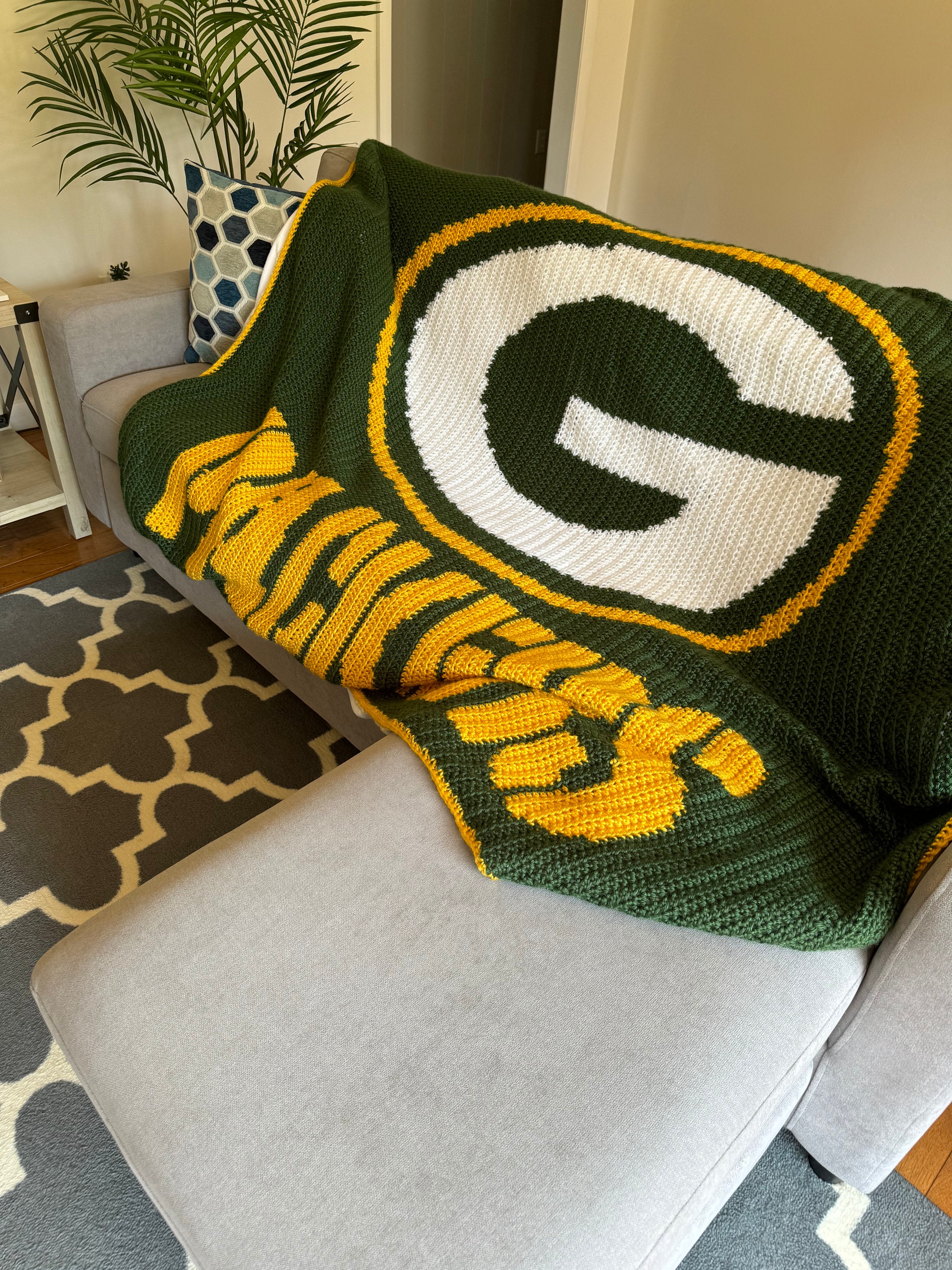 Football Team Blanket Crochet Pattern - Green Bay Inspired - Etsy
