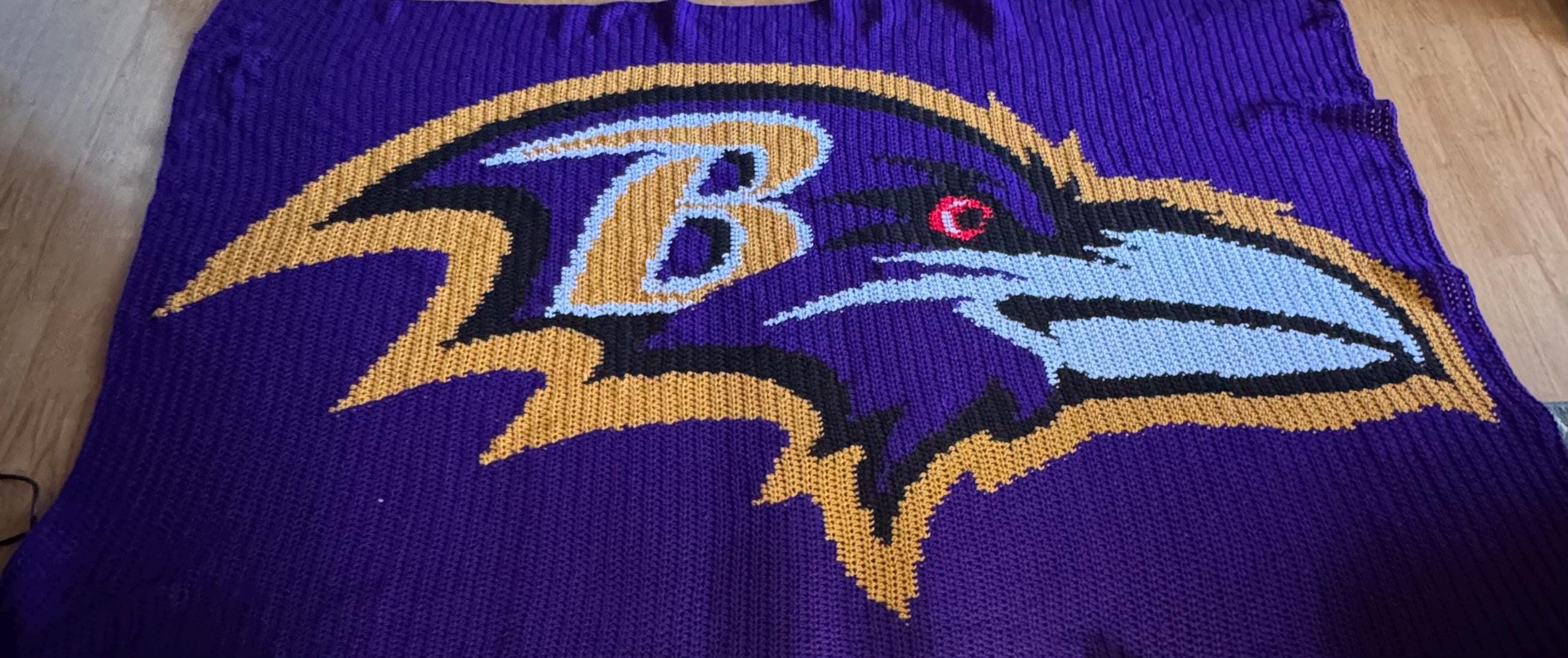 Football Team Blanket Crochet Pattern - Baltimore Inspired - Etsy