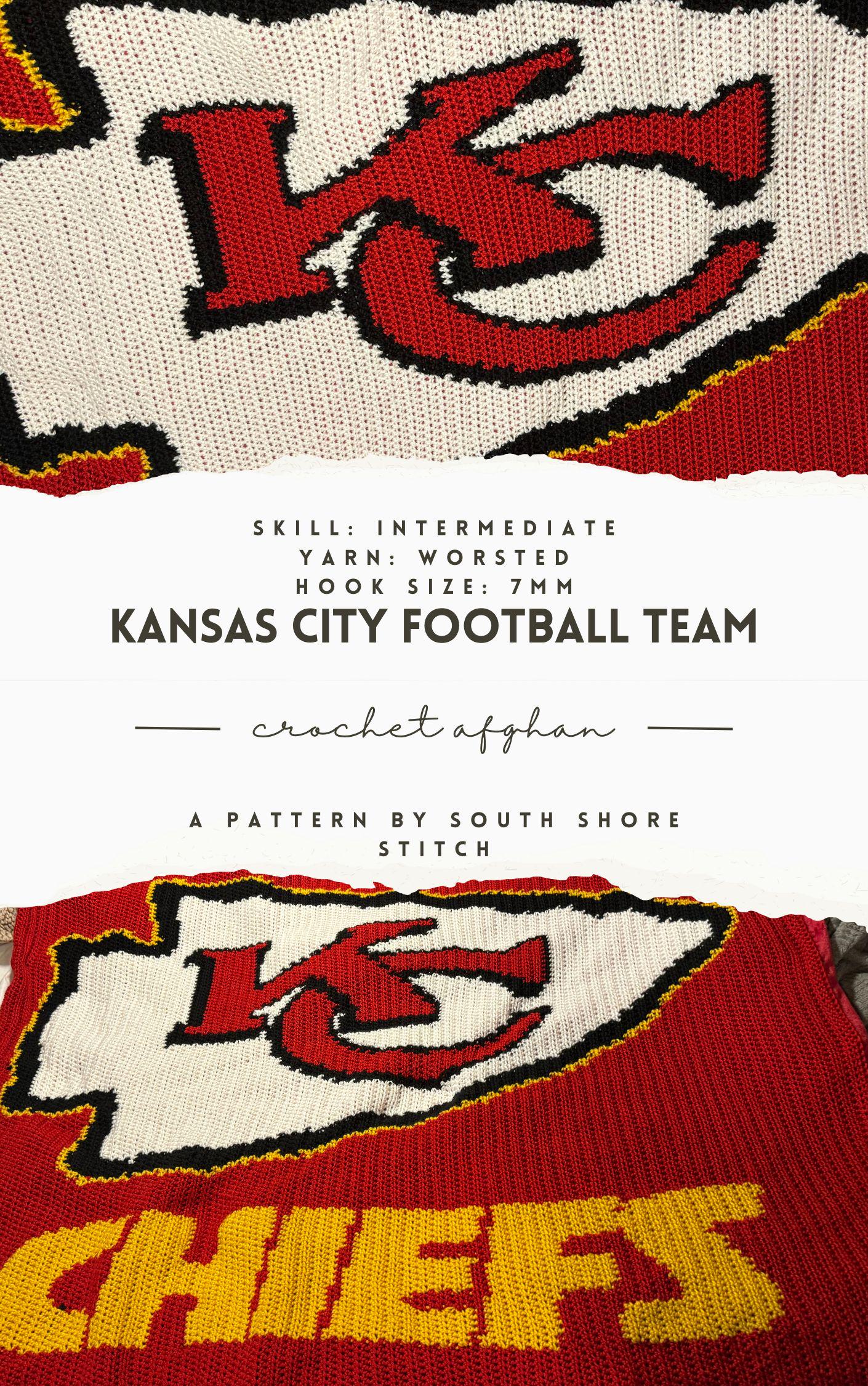 Football Team Blanket Crochet Pattern - Kansas City Inspired - Etsy