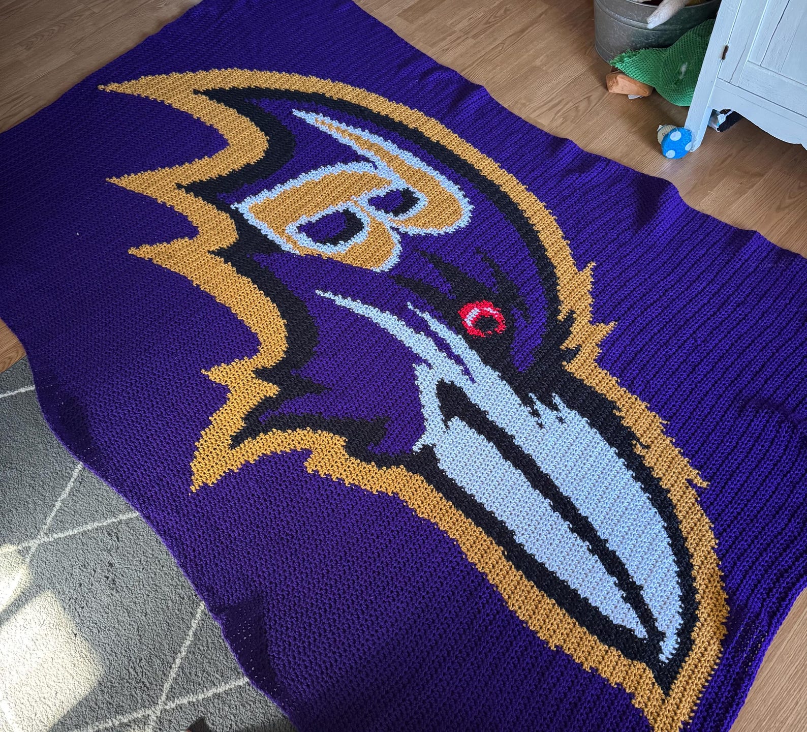 Football Team Blanket Crochet Pattern - Baltimore Inspired - Etsy
