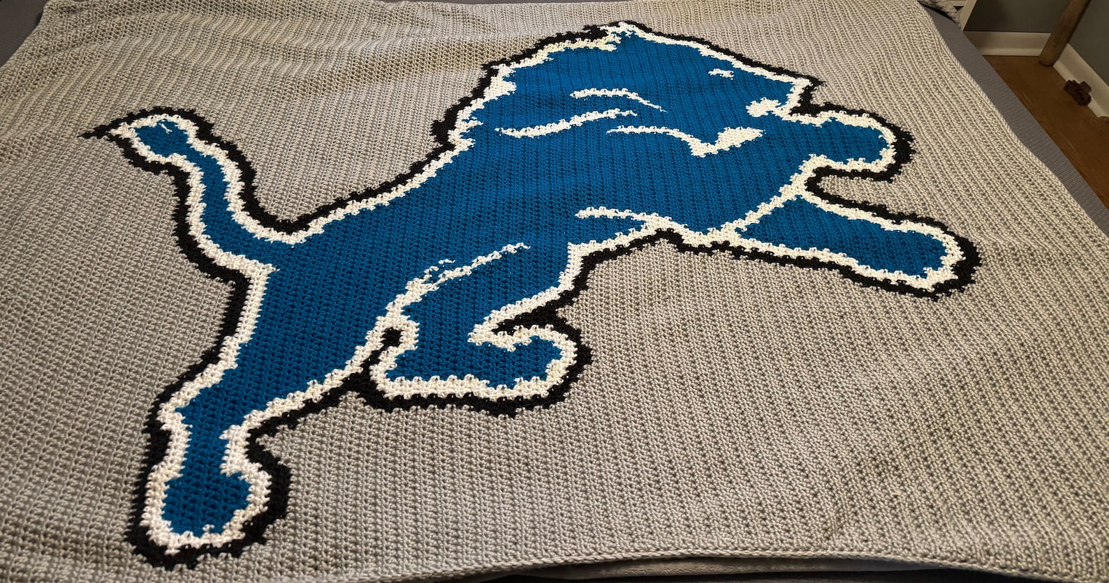 Football Team Blanket Crochet Pattern - Detroit Inspired - Etsy