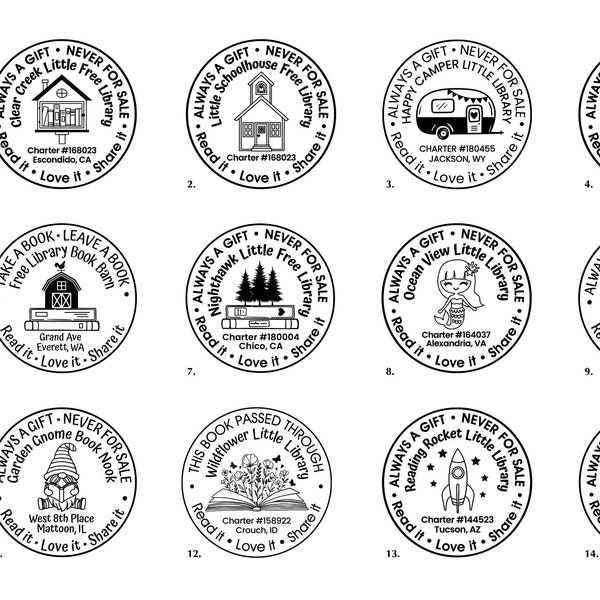 Library Stamps - Etsy