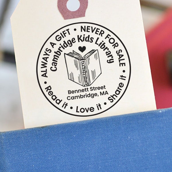 Library Stamp - Etsy