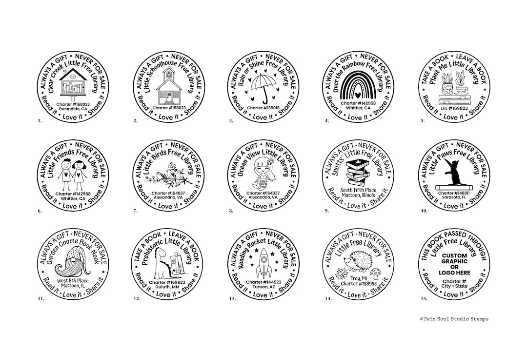 Book Stamp, Custom Library Stamp, Little Free Library, From the Library ...