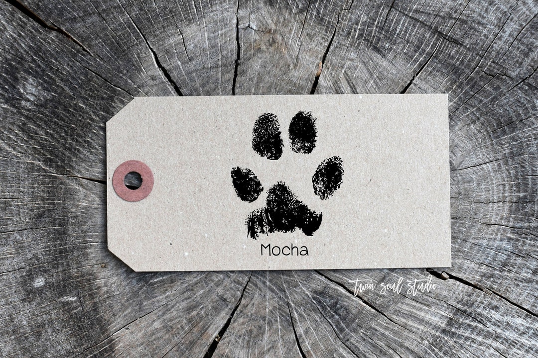 Paw Print Stamp Dog Paw Cat Paw Personalized Pet Name - Etsy