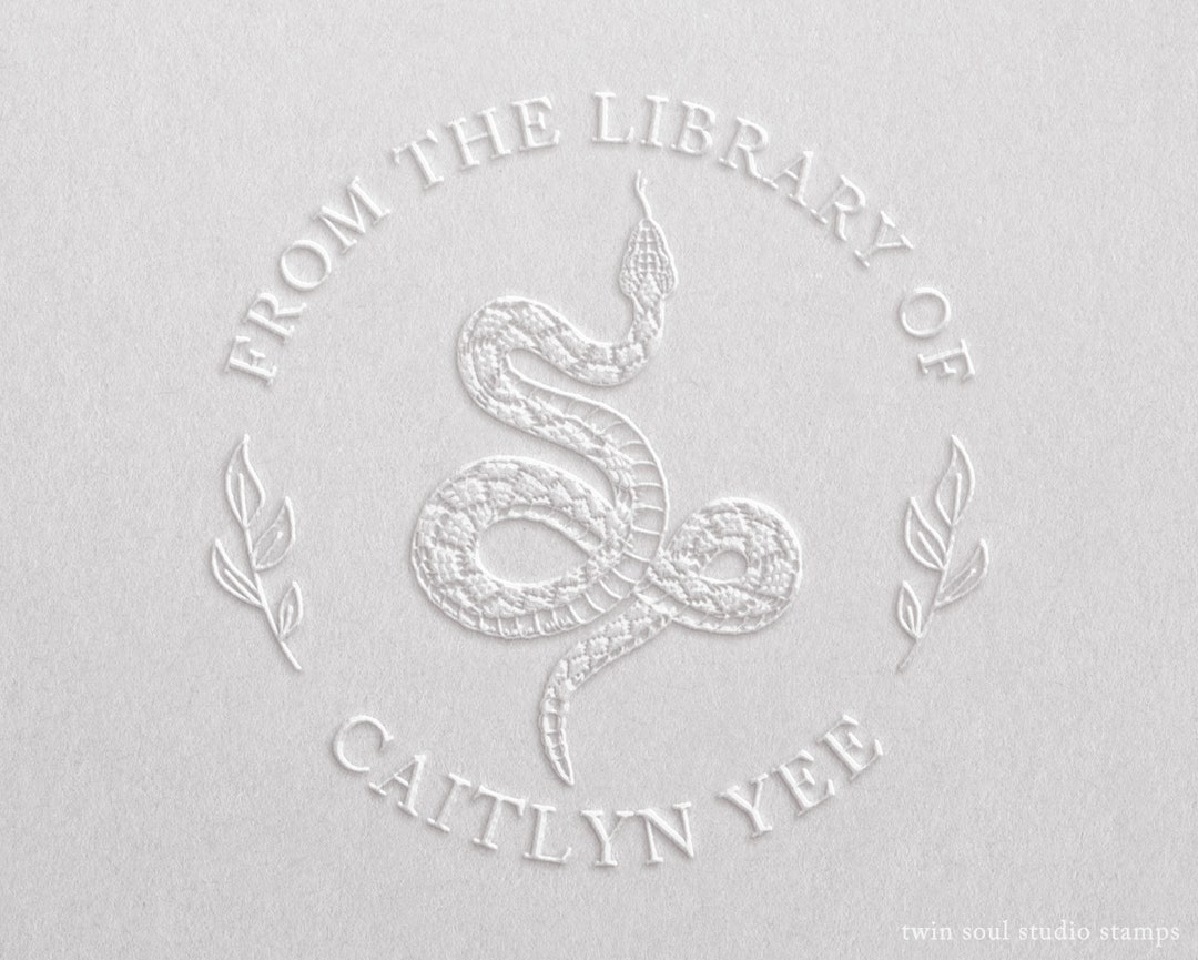 Custom Library Embosser Snake, Library Book Stamp, Personalized Book ... Custom Library Embosser Snake, Library Book Stamp, Personalized Book ...