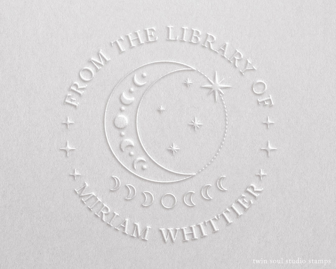 Custom Embosser Moon Phases, Personalized Ex Libris Book Embosser, From ...