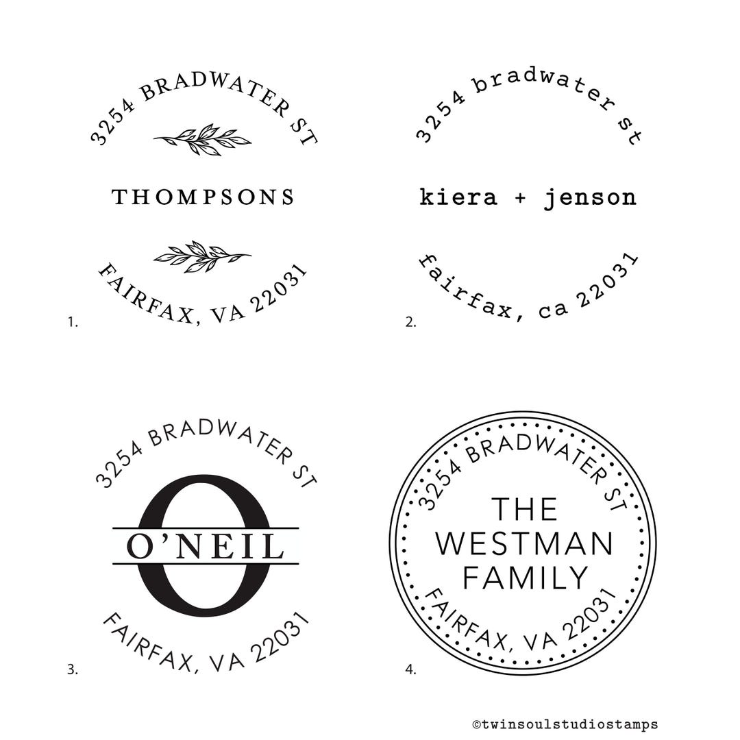 Custom Address Stamp, Self-inking Round Monogram Address Stamp ...