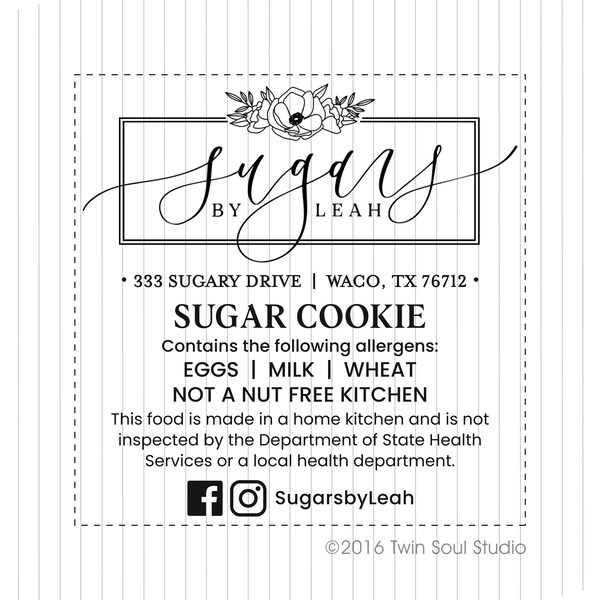 Cottage Food Label Template - Etsy