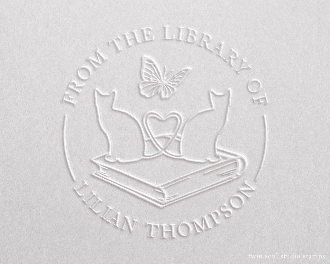 Custom Library Embosser Cat, Library Book Stamp, Personalized Book ... Custom Library Embosser Cat, Library Book Stamp, Personalized Book ...