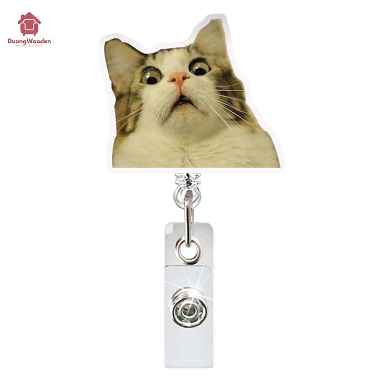 Cat Meme Retractable Badge Reel – Meme ID Clip – Nurse ID Holder ...