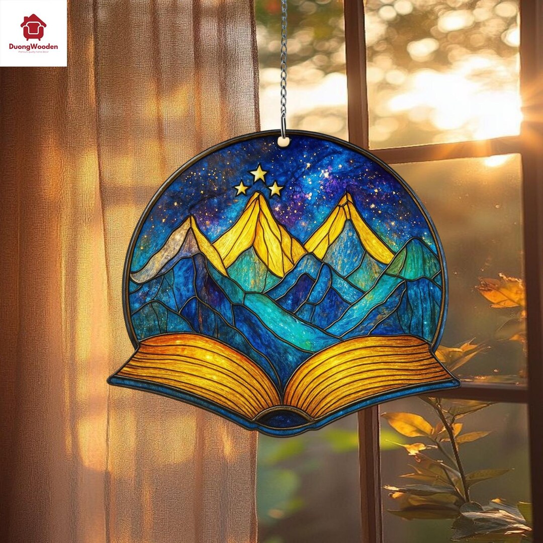 Bookaholic Suncatcher Ornament, Book Lover Fantasy Book Reader Gift ...