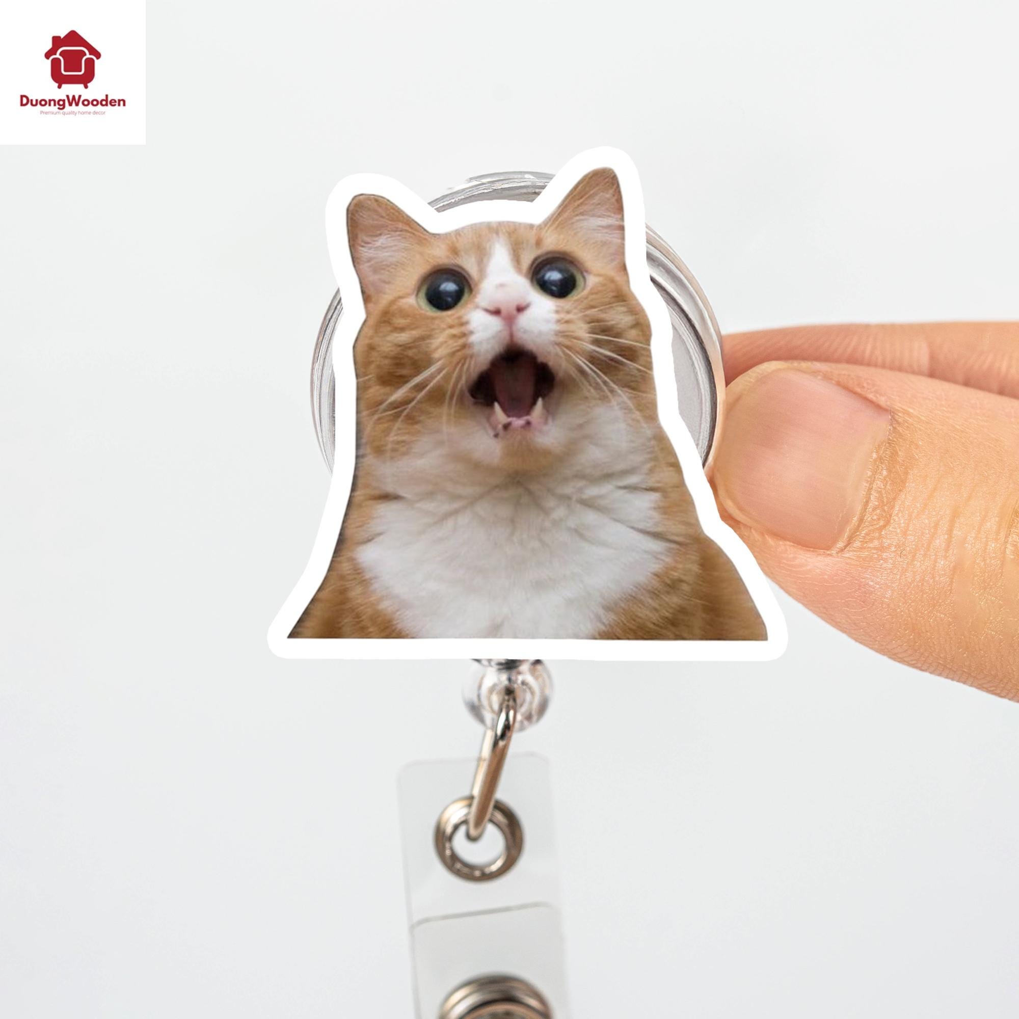 Cat Meme Retractable Badge Reel – Meme ID Clip – Nurse ID Holder ...
