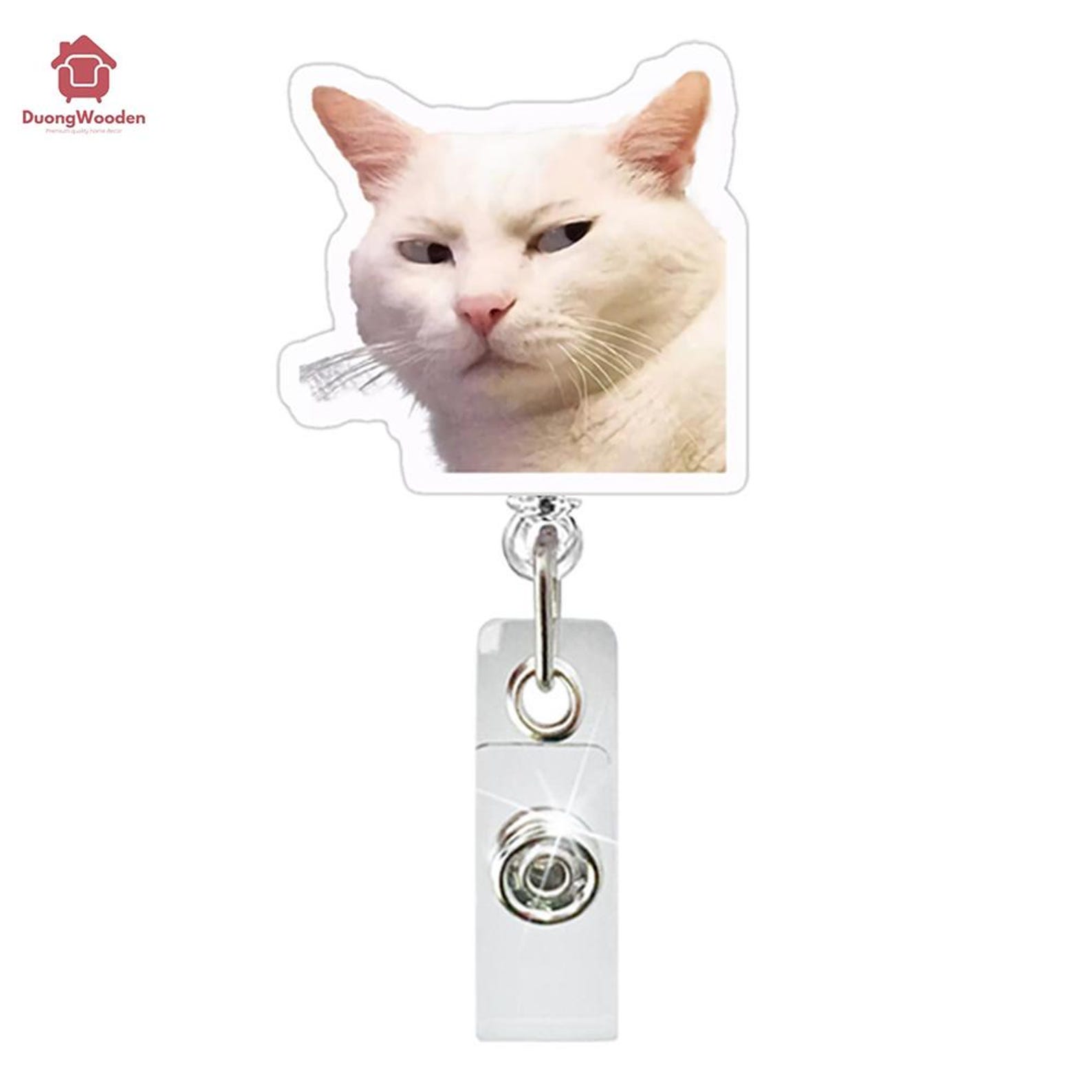Cat Meme Retractable Badge Reel – Meme ID Clip – Nurse ID Holder ...