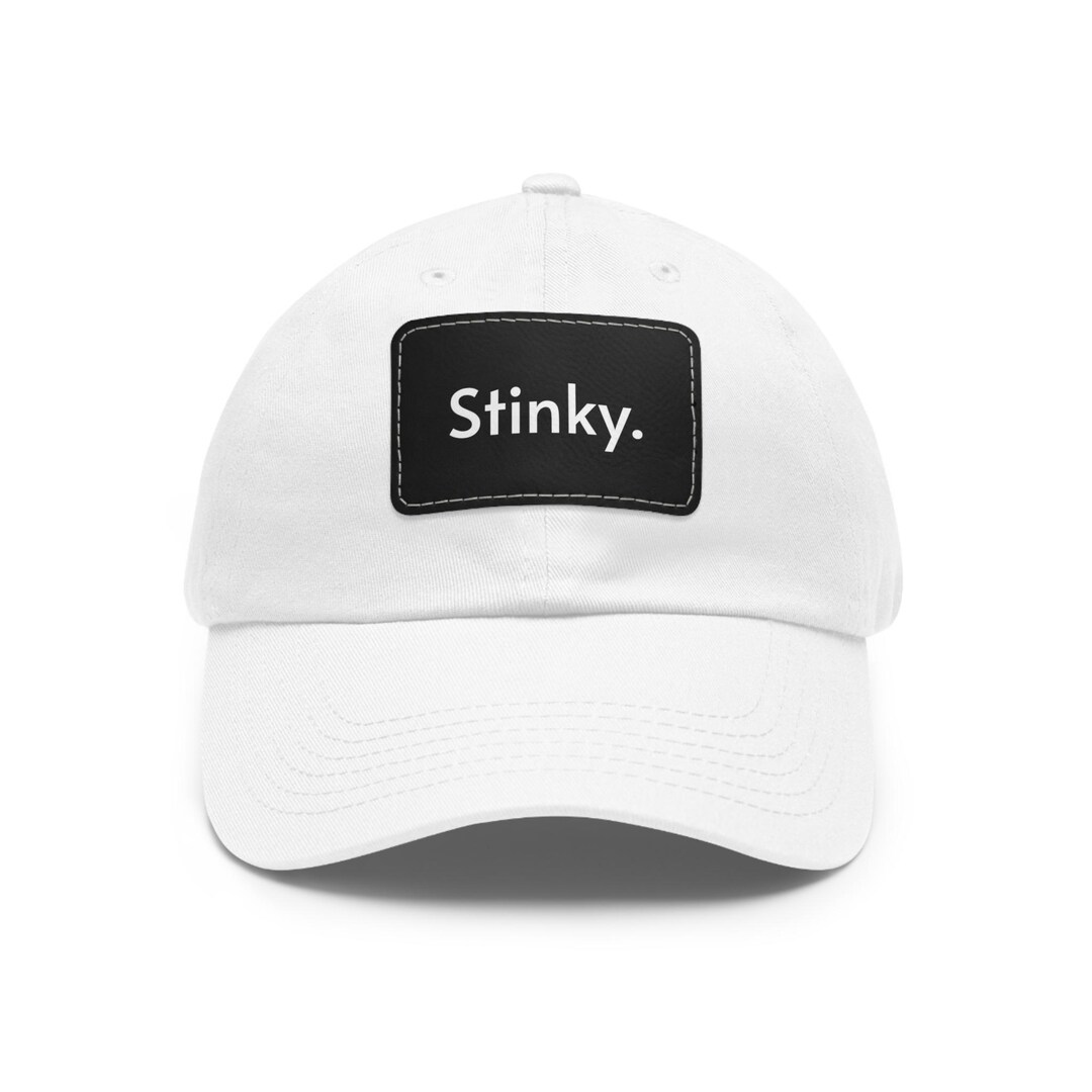 Stinky Hat With Leather Patch. Funny Hat. Baseball Cap. Gift. White ...