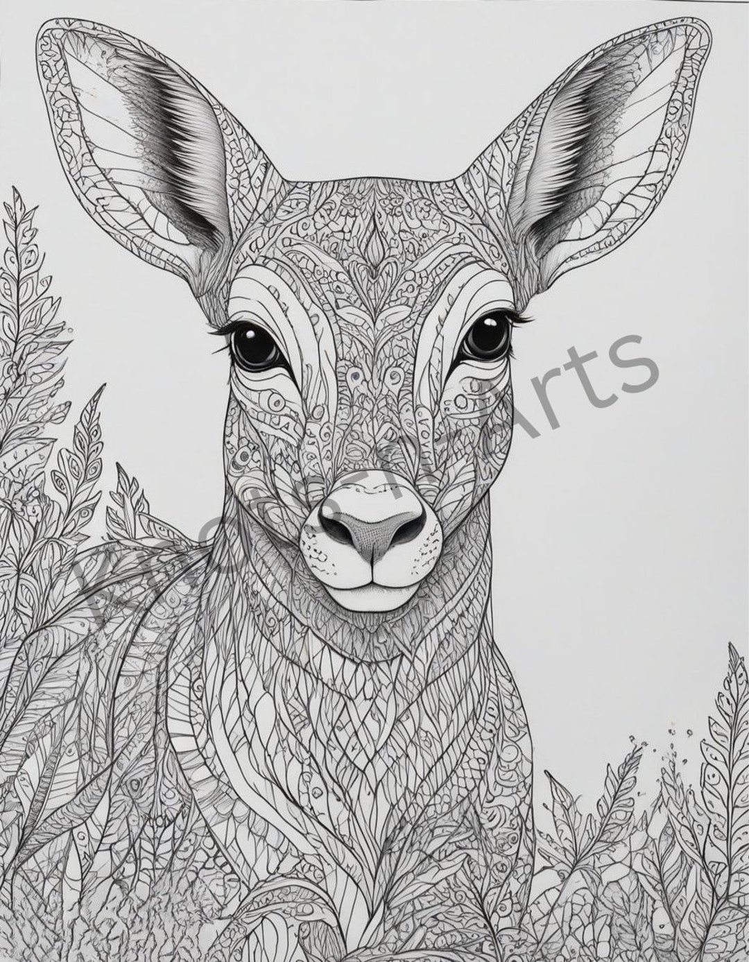Printable Colouring Page Deer - Etsy