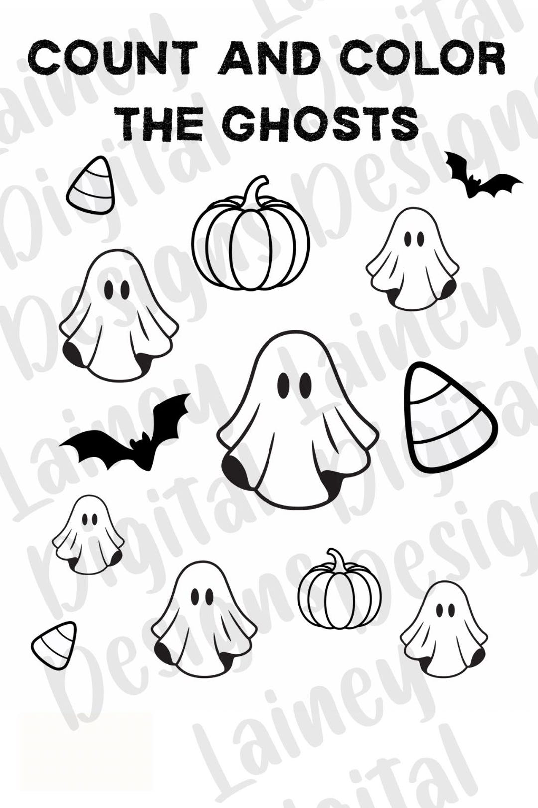 Halloween Preschool Worksheet | Count the Ghosts Printable | Fine Motor ...