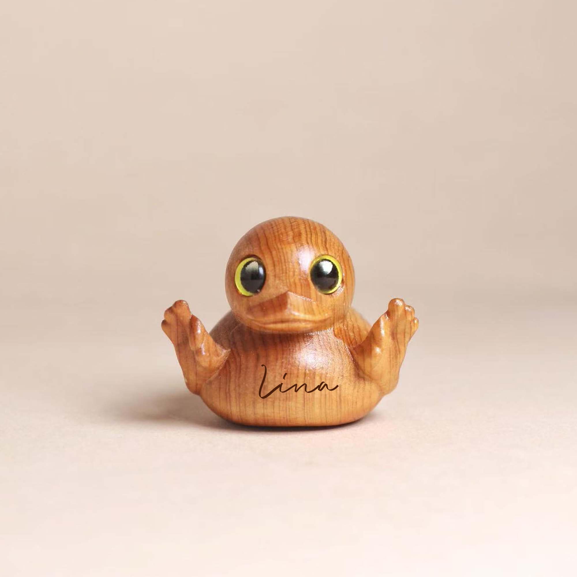 Hand Made Wooden Duck,cute Wooden Duck Figurine,little Duckling ...