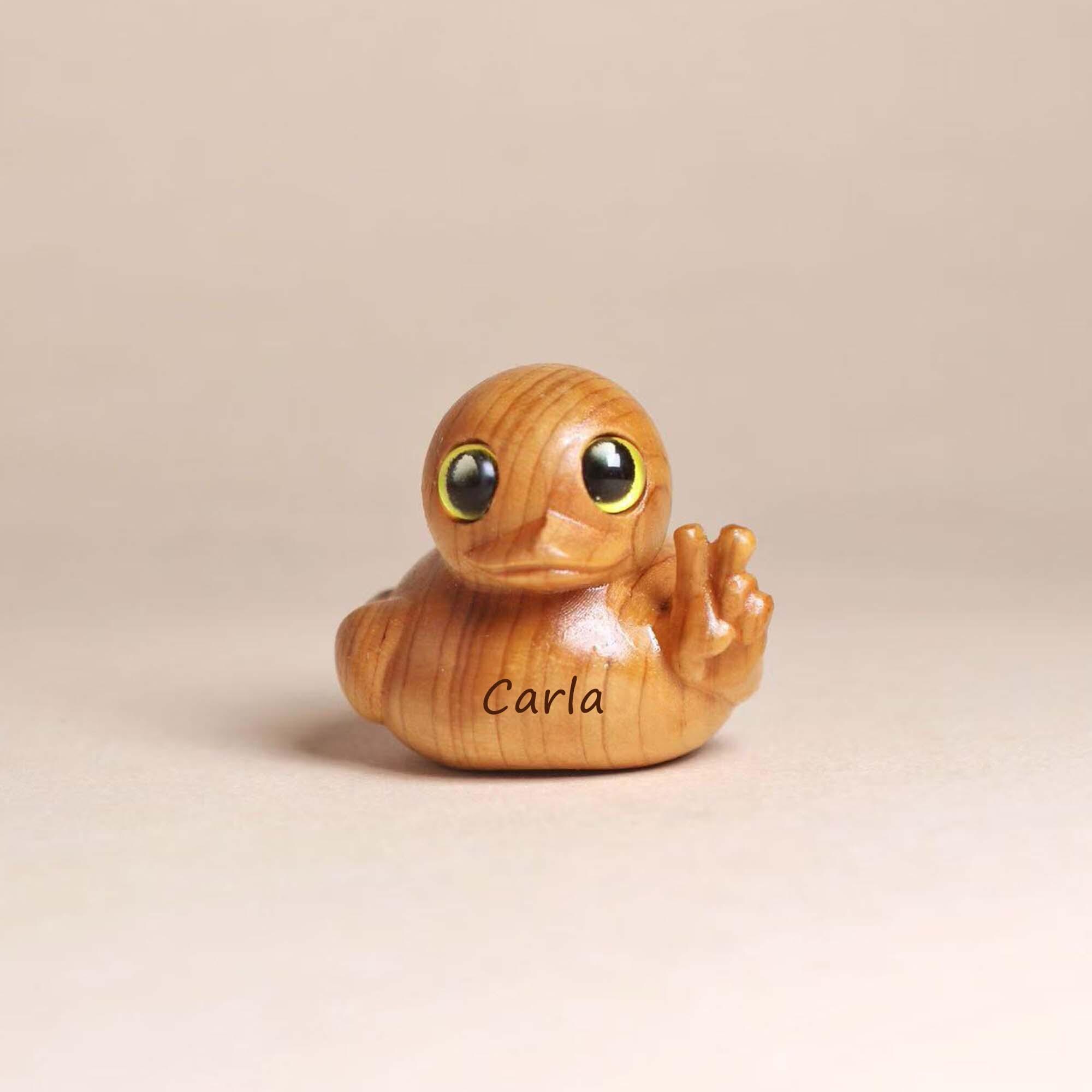 Hand Made Wooden Duck,cute Wooden Duck Figurine,little Duckling ...