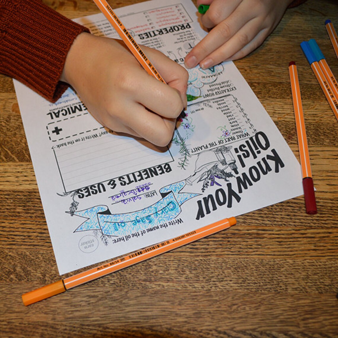 Printable Essential Oils Coloring Worksheet Journal Page - Etsy