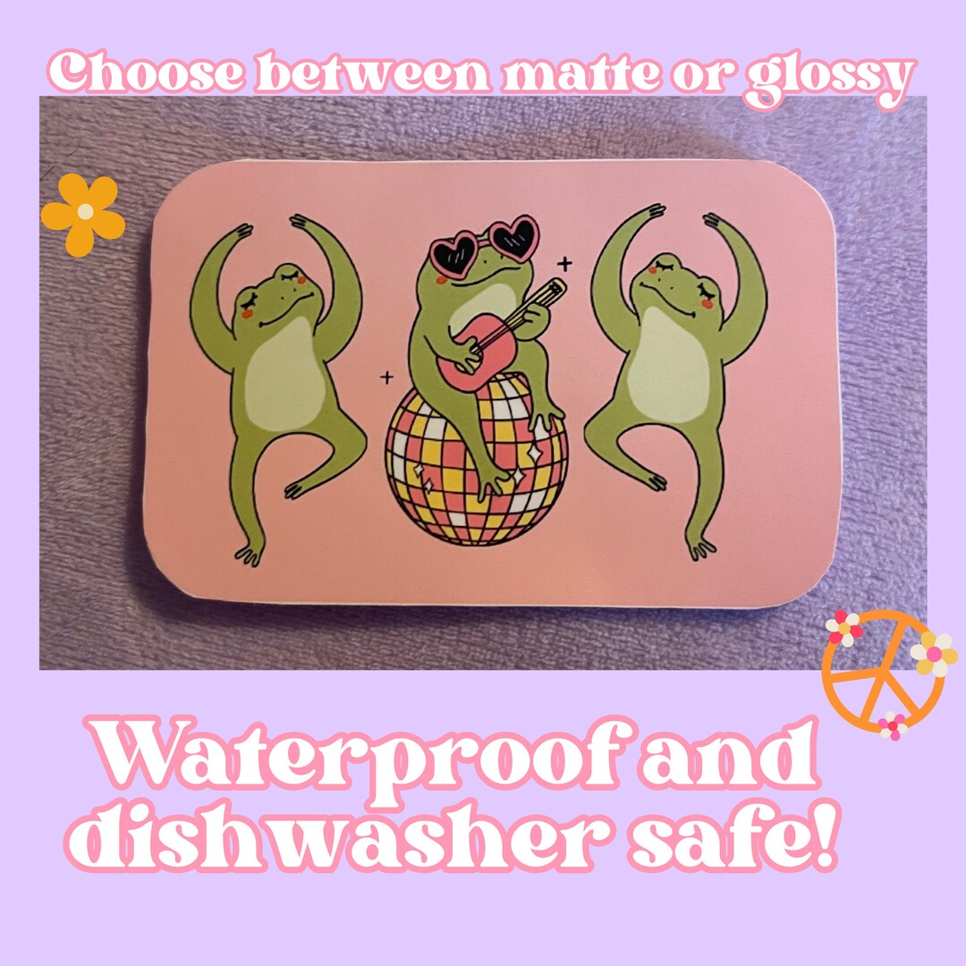 Groovy Dancing Frogs Waterproof Sticker - Etsy