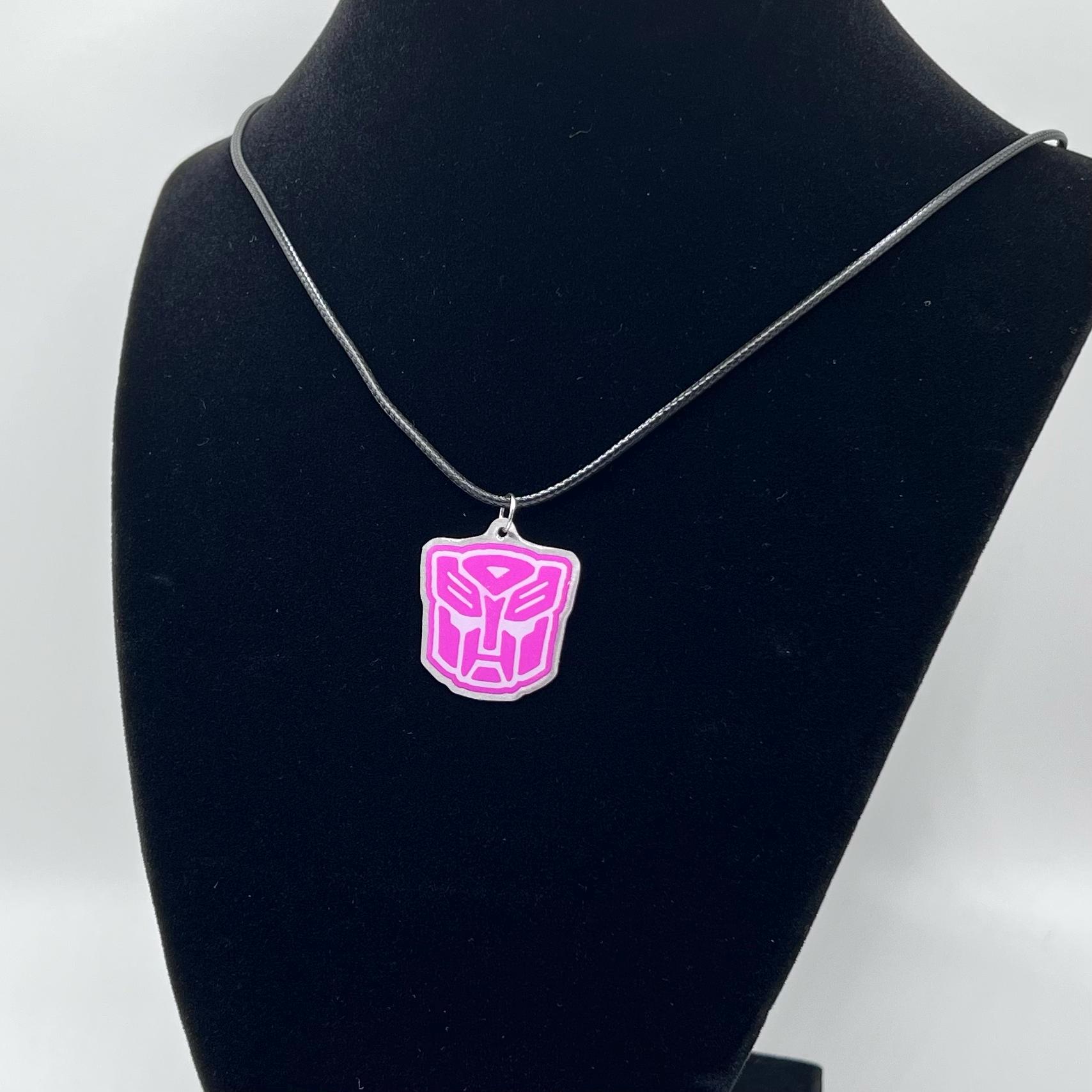 Transformers - Pink Autobot Symbol - Metal Charm Necklace - Etsy