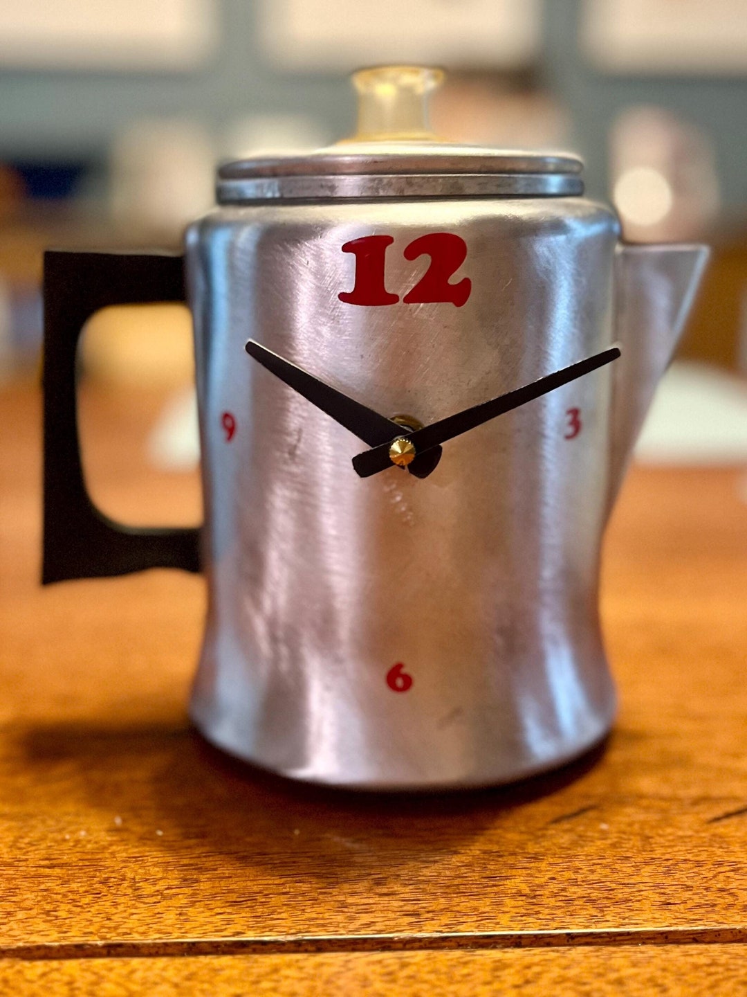 Repurposed Vintage Mirro Coffee Pot Clock - Etsy