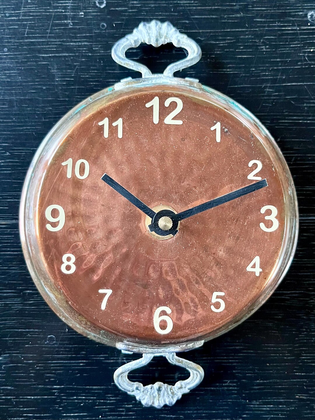 Antique Turkish Copper Reproduction Wall Clock Handmade Patina Finish ...