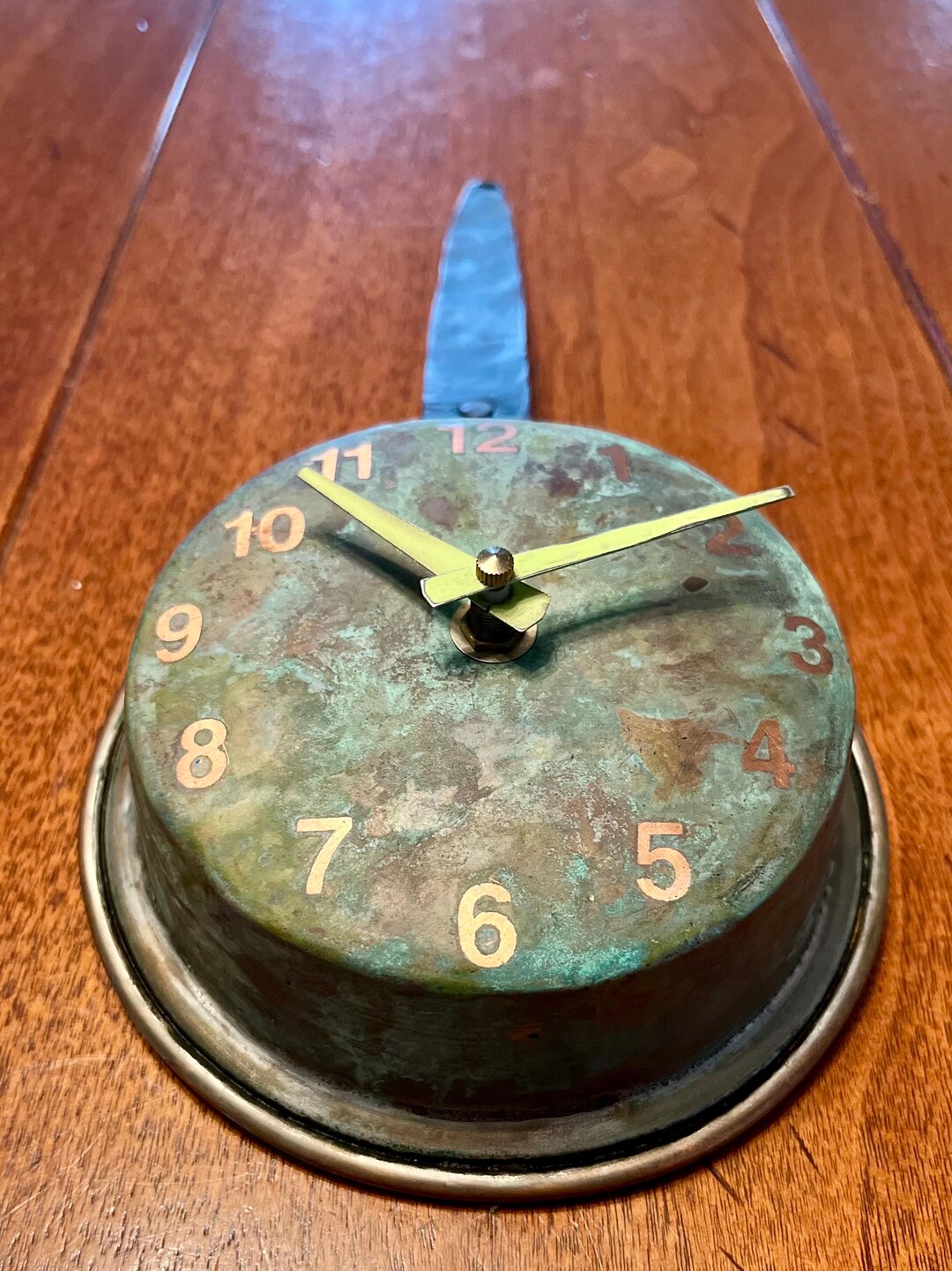 Antique Recycled Turkish Copper Skillet Wall Clock W/ Patina Finish - Etsy