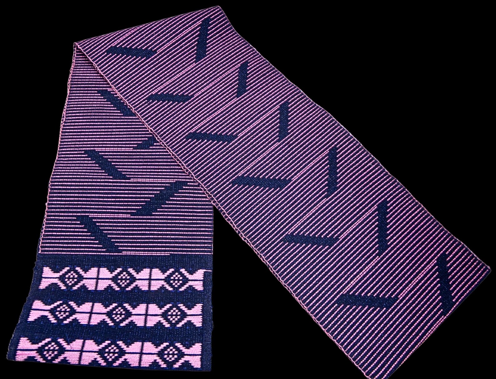 Sample! Handwoven Aso Oke Fabric: African Damask, Blue & Pink - Etsy