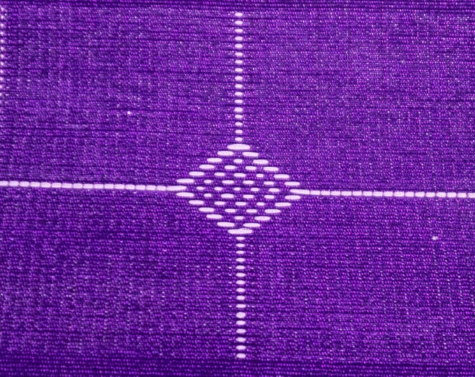 Sample! Handmade Aso Oke Ofi Fabric: Purple & Gold Cotton-wire Loom ...