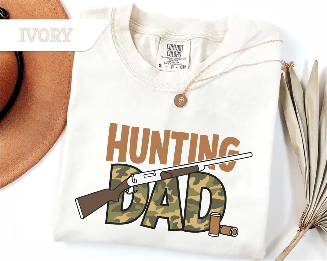 Hunting Dad Shirt, Camo Rifle Graphic Tee, Outdoorsman Father Gift ...