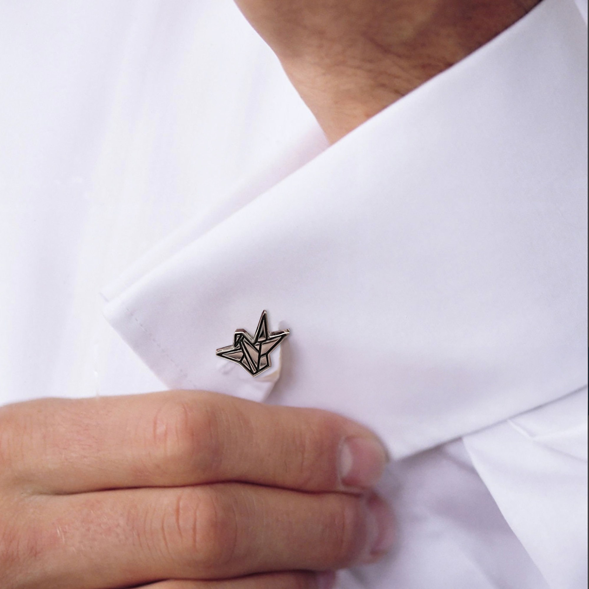 5 Pairs of Stylish Origami Crane Cufflinks - Etsy