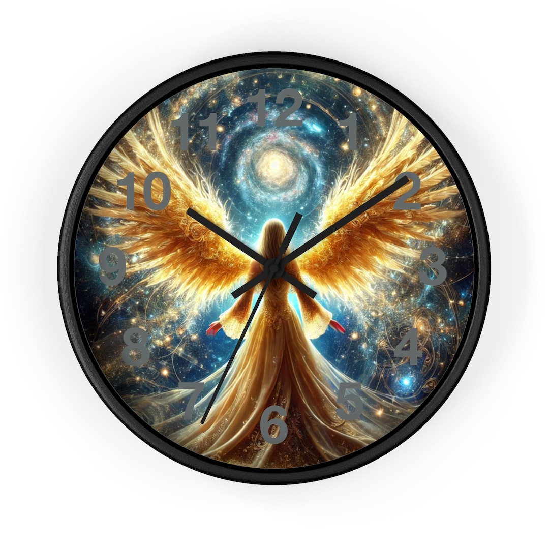 Celestial Angel Wing Wall Clock, Ethereal Decor for Home, Inspirational ...